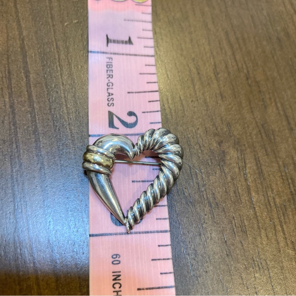 David Yurman Heart Pin 14k Gold Sterling Silver Twist… - Gem